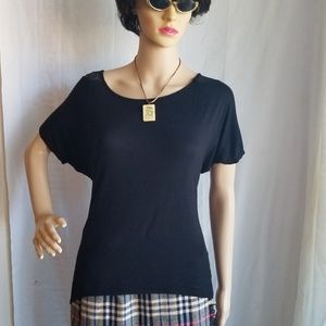 Red Haute | Tops | Sheer Back Red Haute Black Tshirt Medium | Poshmark